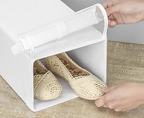 Whitmor White Mesh Shoe Boxes-Set of 4