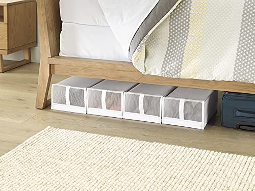 Whitmor White Mesh Shoe Boxes-Set of 4