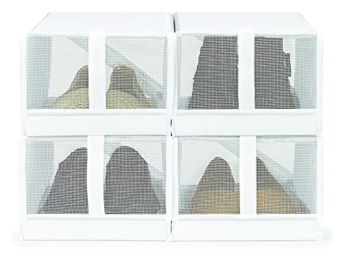 Whitmor White Mesh Shoe Boxes-Set of 4