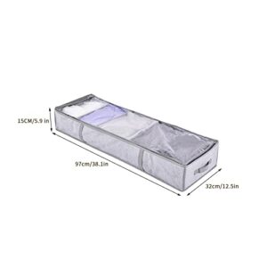 FOKICOS Undered Storage Bags Organizer With Shoe Covers Adjustable Dividers Box For the Bed Shoes Clothes Grey (2)