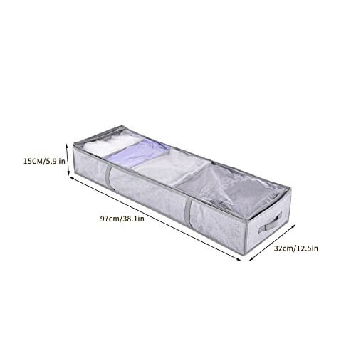 FOKICOS Undered Storage Bags Organizer With Shoe Covers Adjustable Dividers Box For the Bed Shoes Clothes Grey (2)