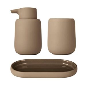 blomus sono bathroom accessory set in tan