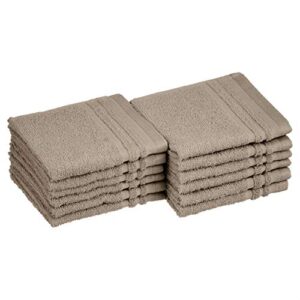 amazon basics cosmetic friendly washcloths - 12-pack, cocoa powder