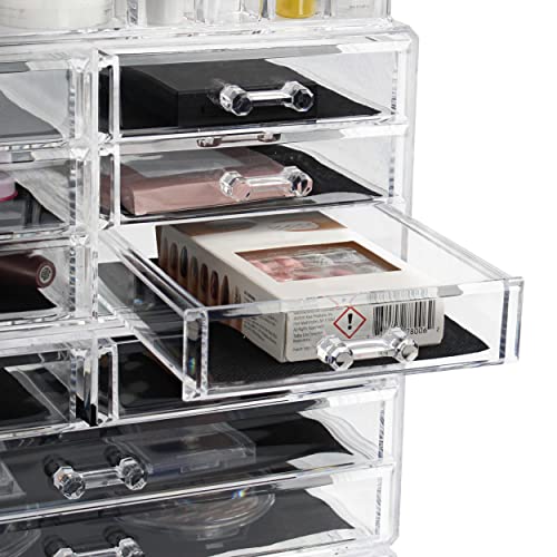 7Penn Extra Large Makeup Organizer Stand - 4pc Stackable Make Up Organizers and Storage for Vanity and Bathroom Counters