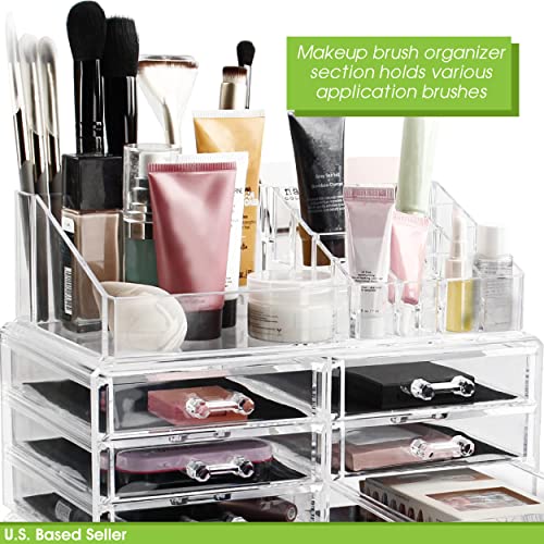 7Penn Extra Large Makeup Organizer Stand - 4pc Stackable Make Up Organizers and Storage for Vanity and Bathroom Counters