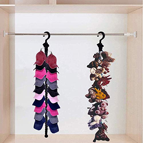 Multi-Purpose Magic Hangers Space Saving Clothes Hangers Organizer Smart Closet Space Saver with 20 Sturdy stainless steel Clips for Your Toys, Hats, Cap, Scarves, Gloves, Towel, Jewelry, etc.