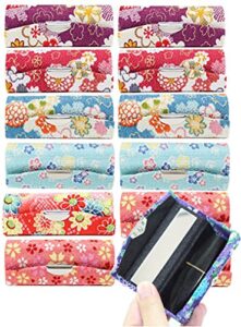 set of 12 ~ cute japanese flower style lipstick case holder w a little mirror