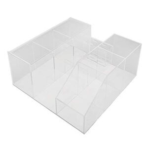 #n/a makeup organizer eyelash extension supplies storage display box w/tweezer holder stand 22 x 22 x 10cm - transparent acrylic