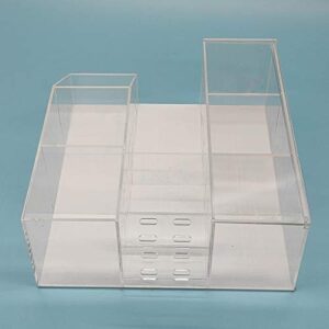 #N/A Makeup Organizer Eyelash Extension Supplies Storage Display Box w/Tweezer Holder Stand 22 x 22 x 10cm - Transparent Acrylic