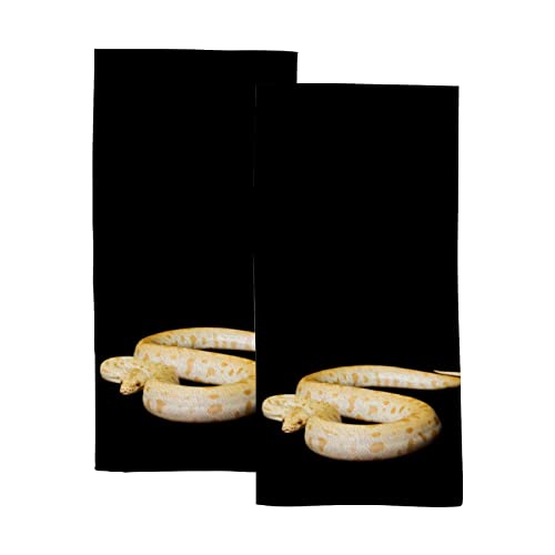 Patteraless Snake Dish Towel 2PC Hand Towels for Bathroom 15" x 30" Absorbent Soft for Hand, Face, Kitchen, Hotel, Spa, Gym, Swim