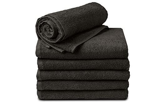 Cotton Bath Towels Set Grey 24" x 48" Pack of 6 Ultra Soft 100% Cotton Bath Towel Charcoal Grey Highly Absorbent Daily Usage Bath Towel Ideal for Pool Home Gym Spa Hotel