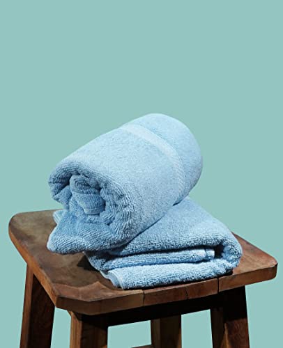 Brooklyn Linen 100% Cotton Bath Towels Set for Bathroom, 24x48 in Bath Towels 6 Pack, Large Hand Towels, Soft Absorbent, Premium Quality Aqua Blue Bath Towels