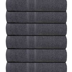 Pristine Linen Bath Towels, 100% Cotton Grey, 24 x 44 Inches Towels for Bathroom, Pool Towels, Large Quick Drying Hotel Towels, Gym Towels, Towels for Spa, Pack of 6, Ideal for Every Day use