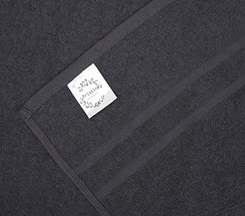 Pristine Linen Bath Towels, 100% Cotton Grey, 24 x 44 Inches Towels for Bathroom, Pool Towels, Large Quick Drying Hotel Towels, Gym Towels, Towels for Spa, Pack of 6, Ideal for Every Day use