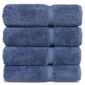 chakir turkish linens 100% cotton premium turkish towels for bathroom | 27'' x 54'' (4-piece bath towels - wedgewood)