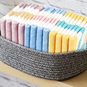 Striped Cotton Washcloths Small Towels Set, 12 Pack Bath Washcloths for Your Face and Body 13 x 13 Inches, Face Cloths for Washing Face, 3 Colors Wash Cloths Face Towels for Bathroom