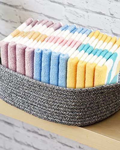 Striped Cotton Washcloths Small Towels Set, 12 Pack Bath Washcloths for Your Face and Body 13 x 13 Inches, Face Cloths for Washing Face, 3 Colors Wash Cloths Face Towels for Bathroom