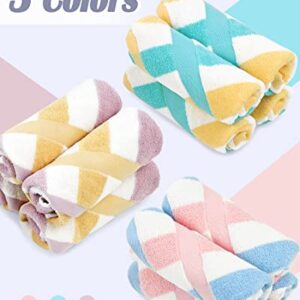 Striped Cotton Washcloths Small Towels Set, 12 Pack Bath Washcloths for Your Face and Body 13 x 13 Inches, Face Cloths for Washing Face, 3 Colors Wash Cloths Face Towels for Bathroom