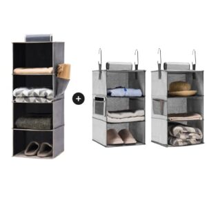 youdenova 4-shelf hanging closet organizer & two 3-shelf separable closet hanging shelves