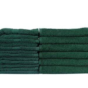 Linteum Textile Supply Premium Hand Towels (Hunter Green) Absorbent Towel Set with Ring Spun 100% Cotton Material for Hotel, Salon, Gym & More (24-Pack, 16x27 inches)