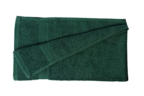 Linteum Textile Supply Premium Hand Towels (Hunter Green) Absorbent Towel Set with Ring Spun 100% Cotton Material for Hotel, Salon, Gym & More (24-Pack, 16x27 inches)