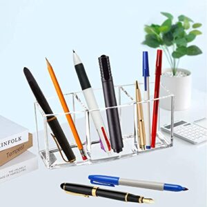 XLSFPY Clear Makeup Brush Holder Organizer, Acrylic Cosmetics Brushes Storage Holders, Cute Pen and Pencil Holder for Desk