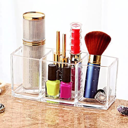 XLSFPY Clear Makeup Brush Holder Organizer, Acrylic Cosmetics Brushes Storage Holders, Cute Pen and Pencil Holder for Desk