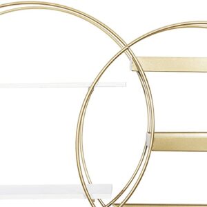 Deco 79 Metal Round 5 Shelf Wall Shelf, 34" x 18" x 20", Gold