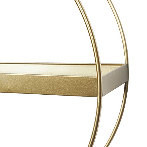 Deco 79 Metal Round 5 Shelf Wall Shelf, 34" x 18" x 20", Gold