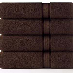 COTTON CRAFT Ultra Soft Oversized Bath Towels - 4 Pack Extra Large Bath Towels - 30x54 - Absorbent Everyday Luxury Hotel Spa Gym Shower Beach Pool Camp Dorm - 100% Cotton - Easy Care - Chocolate Brown