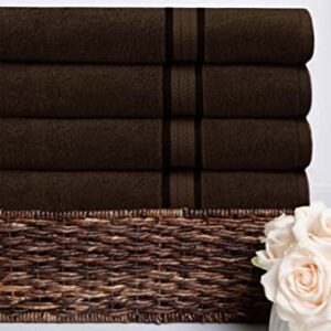 COTTON CRAFT Ultra Soft Oversized Bath Towels - 4 Pack Extra Large Bath Towels - 30x54 - Absorbent Everyday Luxury Hotel Spa Gym Shower Beach Pool Camp Dorm - 100% Cotton - Easy Care - Chocolate Brown