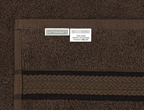 COTTON CRAFT Ultra Soft Oversized Bath Towels - 4 Pack Extra Large Bath Towels - 30x54 - Absorbent Everyday Luxury Hotel Spa Gym Shower Beach Pool Camp Dorm - 100% Cotton - Easy Care - Chocolate Brown