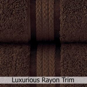 COTTON CRAFT Ultra Soft Oversized Bath Towels - 4 Pack Extra Large Bath Towels - 30x54 - Absorbent Everyday Luxury Hotel Spa Gym Shower Beach Pool Camp Dorm - 100% Cotton - Easy Care - Chocolate Brown