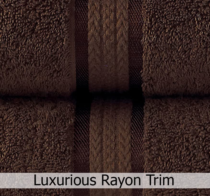 COTTON CRAFT Ultra Soft Oversized Bath Towels - 4 Pack Extra Large Bath Towels - 30x54 - Absorbent Everyday Luxury Hotel Spa Gym Shower Beach Pool Camp Dorm - 100% Cotton - Easy Care - Chocolate Brown