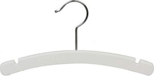 the great american hanger company white rounded wooden baby hanger, box of 50 10 inch wood top hangers w/chrome swivel hook for infant clothes or onesie