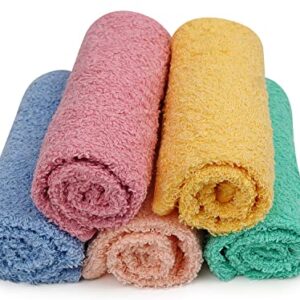 Textila Terry Washcloth Pack of 10 - Multicolor - 12x12 Inches, Soft and Absorbent - Perfect for Bath, Face, Hand, Kitchen, Spa, Hotel, Gym, and Home Use.