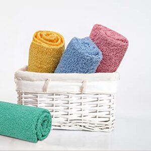 Textila Terry Washcloth Pack of 10 - Multicolor - 12x12 Inches, Soft and Absorbent - Perfect for Bath, Face, Hand, Kitchen, Spa, Hotel, Gym, and Home Use.