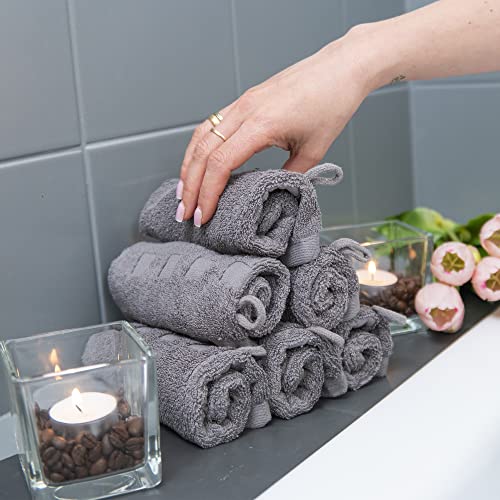 Made Easy Kit Bath Mitts - Pack of 6 - (6" x 9") European Style Washcloth with Loop by MEK (Variety, 6 x 9 inches)