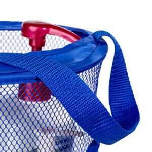 Dorm Shower Caddy – 8” X 12” - Carry Your Sundries Right Into the Shower. Great for College Dorm Life, Gyms, Camping and Travel. Folds Flat for Easy Storage When Not Needed. (Blue)