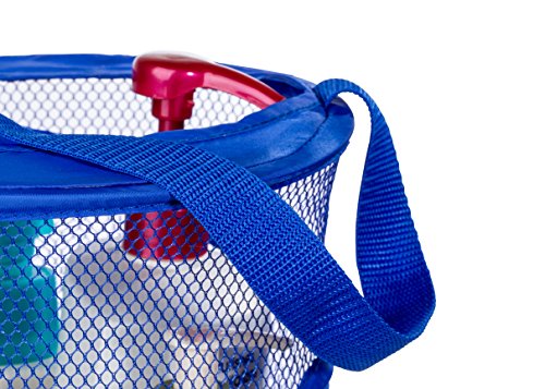 Dorm Shower Caddy – 8” X 12” - Carry Your Sundries Right Into the Shower. Great for College Dorm Life, Gyms, Camping and Travel. Folds Flat for Easy Storage When Not Needed. (Blue)