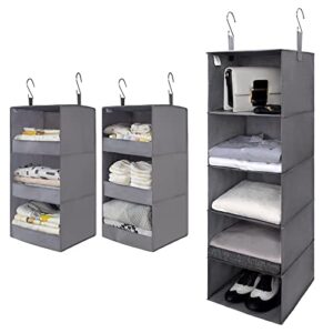 granny says bundle of 2-pack hanging shelves for organizing & 1-pack hanging closet organizer