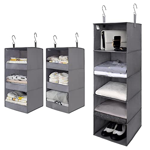 GRANNY SAYS Bundle of 2-Pack Hanging Shelves for Organizing & 1-Pack Hanging Closet Organizer