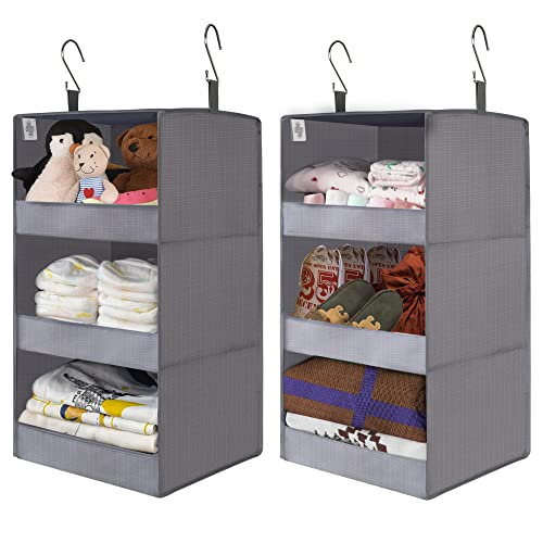 GRANNY SAYS Bundle of 2-Pack Hanging Shelves for Organizing & 1-Pack Hanging Closet Organizer