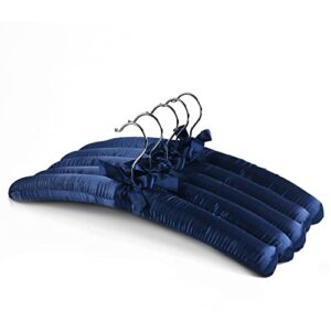 Better to U Satin Padded Blouse Sweater Hangers，Black Satin, Grey Satin, White Satin (Blue)