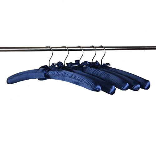 Better to U Satin Padded Blouse Sweater Hangers，Black Satin, Grey Satin, White Satin (Blue)