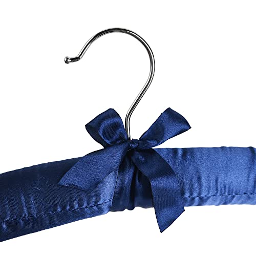 Better to U Satin Padded Blouse Sweater Hangers，Black Satin, Grey Satin, White Satin (Blue)