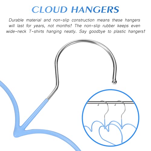 Alipis Cloud Hangers for Kids Clothes, 5pcs Non- Slip Hanger Clothing Pant Coat Sweater Hangers Closet Hangers (Blue)