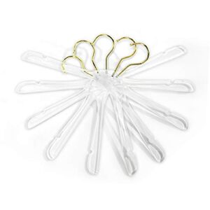 Nisorpa Clear Acrylic Hangers, 20 Pack Clear Non-Slip Hangers with Golden Chrome Steel Hook, Clothes Hangers Space Saving Hanger for Dresses Suit Jacket Sweater Blouse