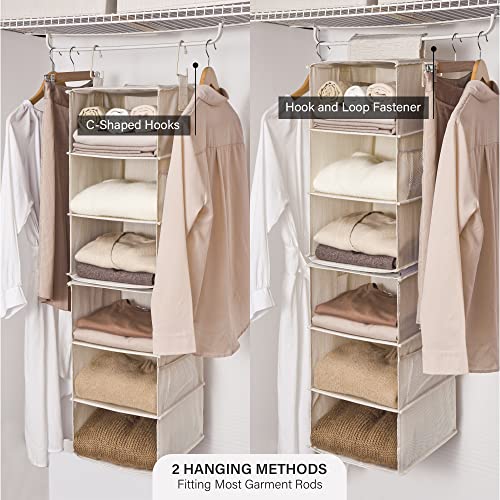 StorageWorks Two 3-Shelf Separable Closet Hanging Shelves with 2-Pack Storage Bins