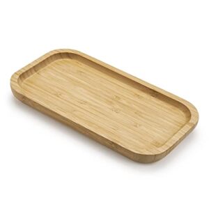 bamboo vanity tray, bathroom counter tray, toilet tank tray, bathroom tray for organizing and home decor, 9.8 x 5.5 x 0.8 inch